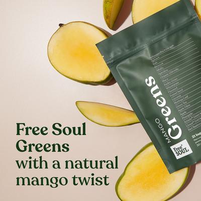 Free Soul Mango Greens: Daily Greens Superfood Powder - FS Natural ...
