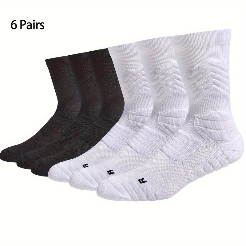 6 Pairs Men's Basketball Socks Athletic Cushioned Crew Socks - TikTok Shop