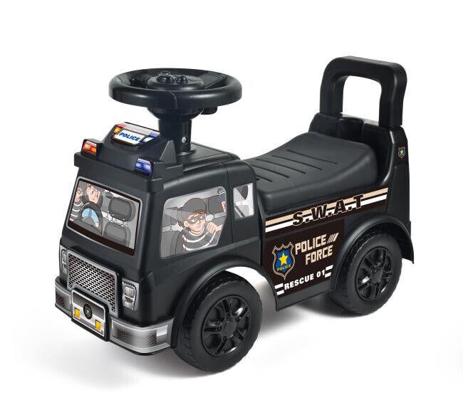 Toddlers Police Car Ride On Push Along Walker Toy With Sounds