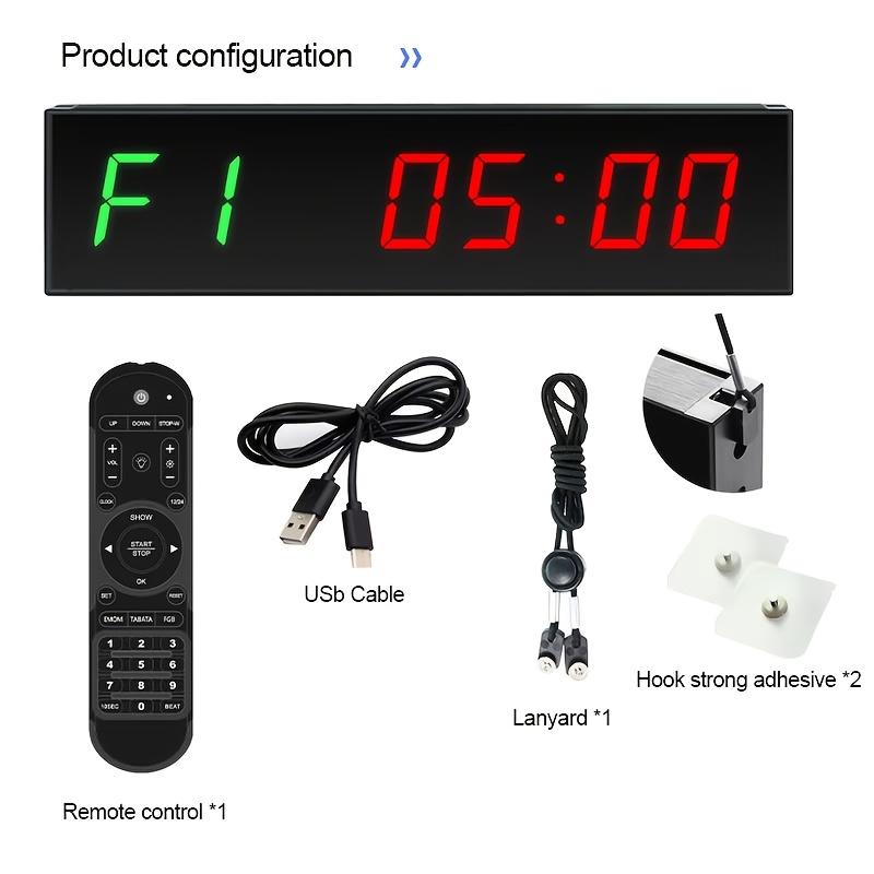 1.5-Inch Large Screen Gym Timer with Countdown/Countup, Interval ...